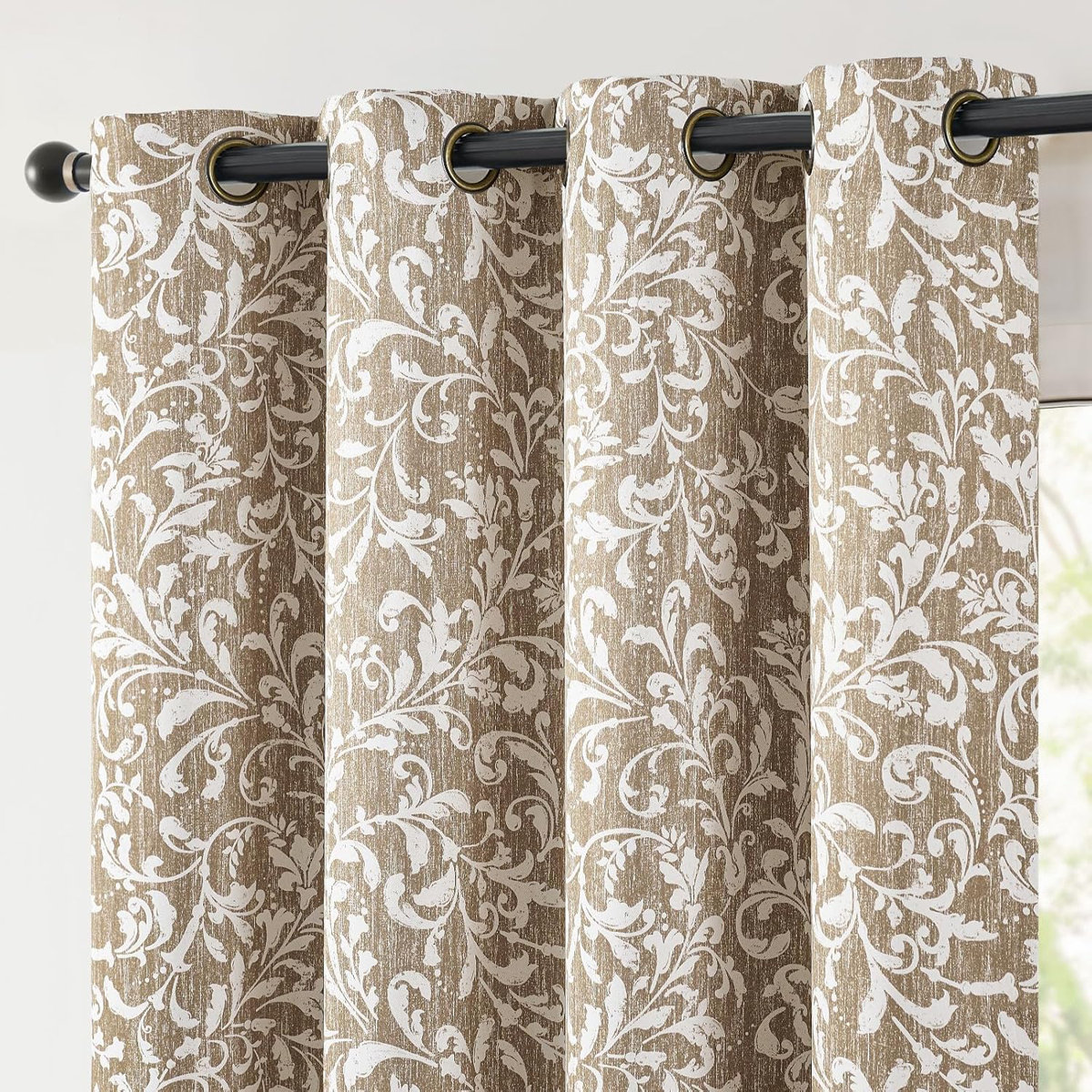 Lark Manor™ Blackout Scroll Floral Patterned Curtains for Bedroom | Wayfair